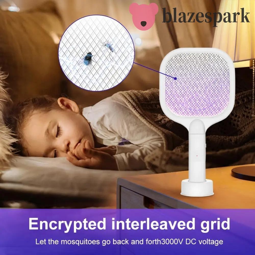 BLAZESPARK Fly Swatter Trap, LED USB ชาร์จไฟฟ้า Bug Zapper, แบบพกพาอัตโนมัติ UV Light แมลงแร็กเ ...