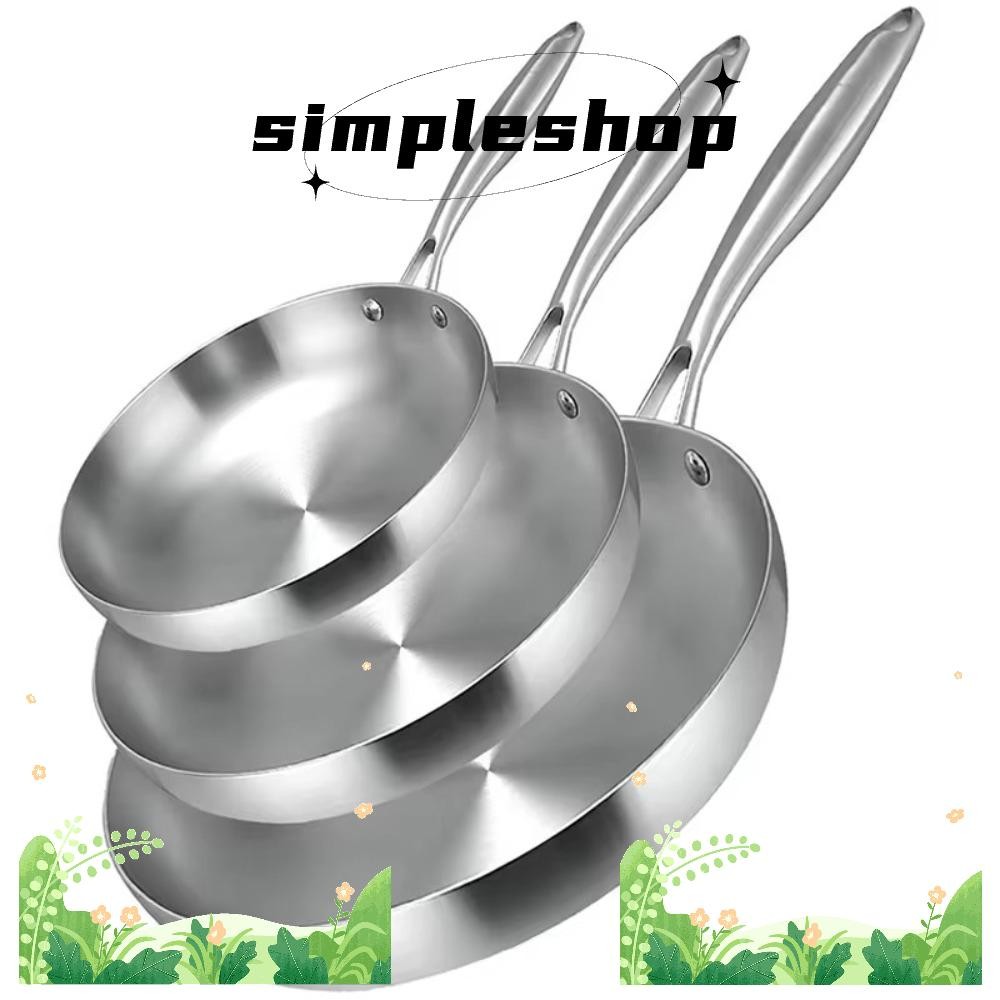 SIMPLESHOP กระทะ กระทะ NonStick สแตนเลส 304 เคลือบขนาดเล็กอเนกประสงค์พับได้เครื่องมือทําอาหาร ...