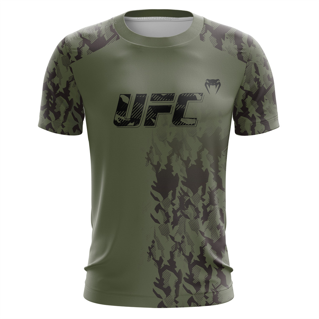 Fighting 2025 UFC Streetwear เสื้อยืด 3D พิมพ์ชาย MMA Jersey ชุดฟิตเนส ...