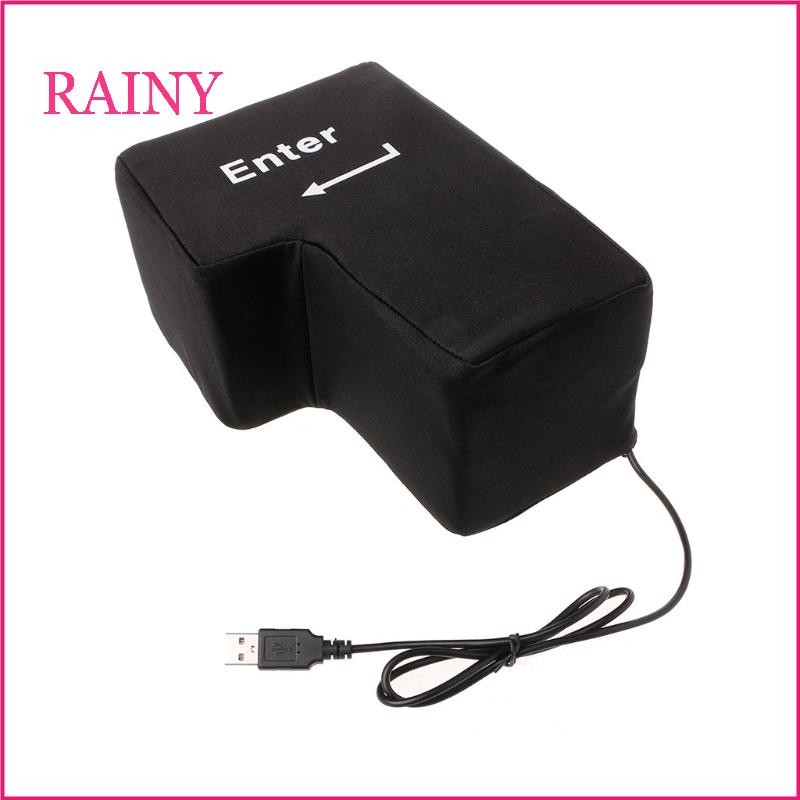 RAINY Big Enter Key หมอนปุ่ม USB Enter Key เปลี่ยนความเครียด Reliever ...