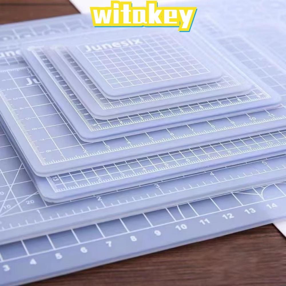 WITAKEY แผ่นรองตัดเย็บปะติดปะต่อกัน, แผ่นรองตัด PVC DIY, แผ่นขัดตัดกึ่งโปร่งใสที่ทนทาน ...