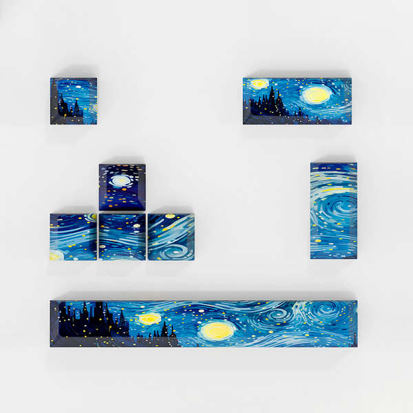 keycaps keycap ไทย โรงงานเดิม Van Gogh Starry Sky อาหารเสริม Keycap ...