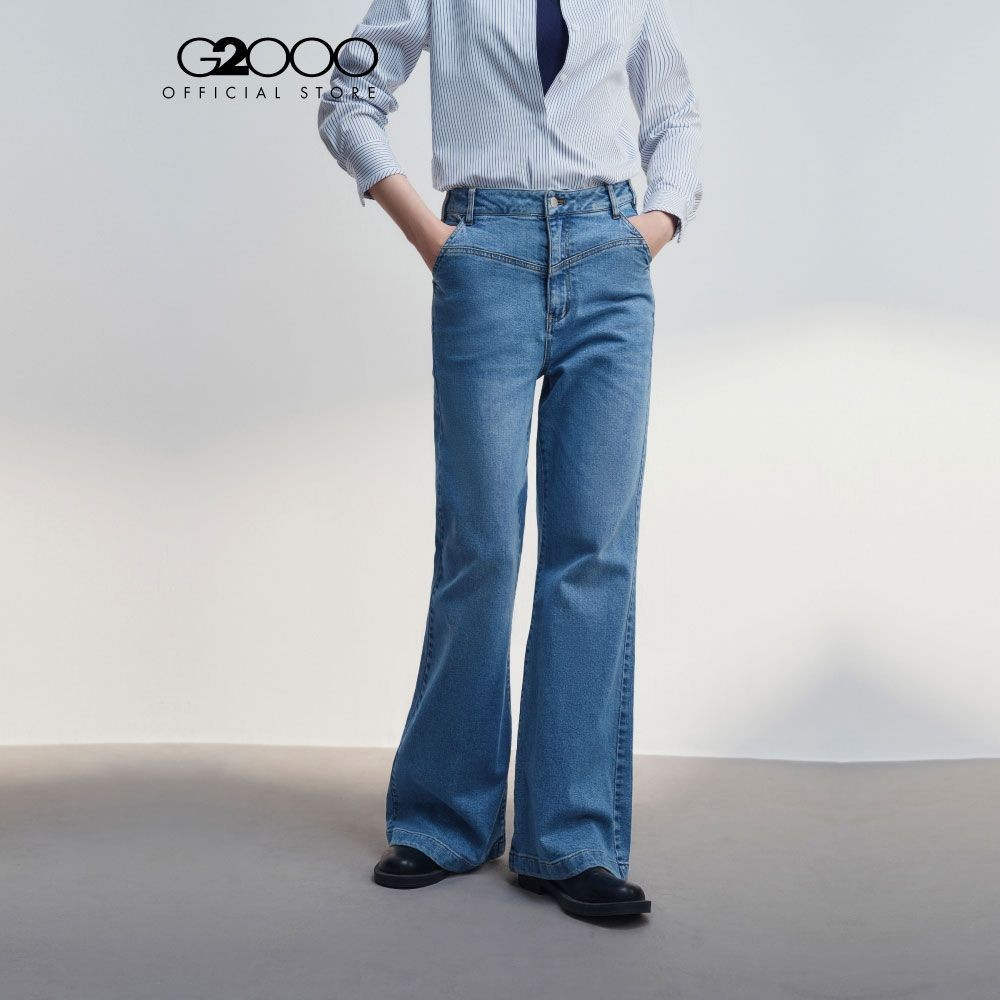 G2000 กางเกงขายาวสำหรับผู้หญิง Wide leg รุ่น 4626332773 BLUE | Shopee Thailand