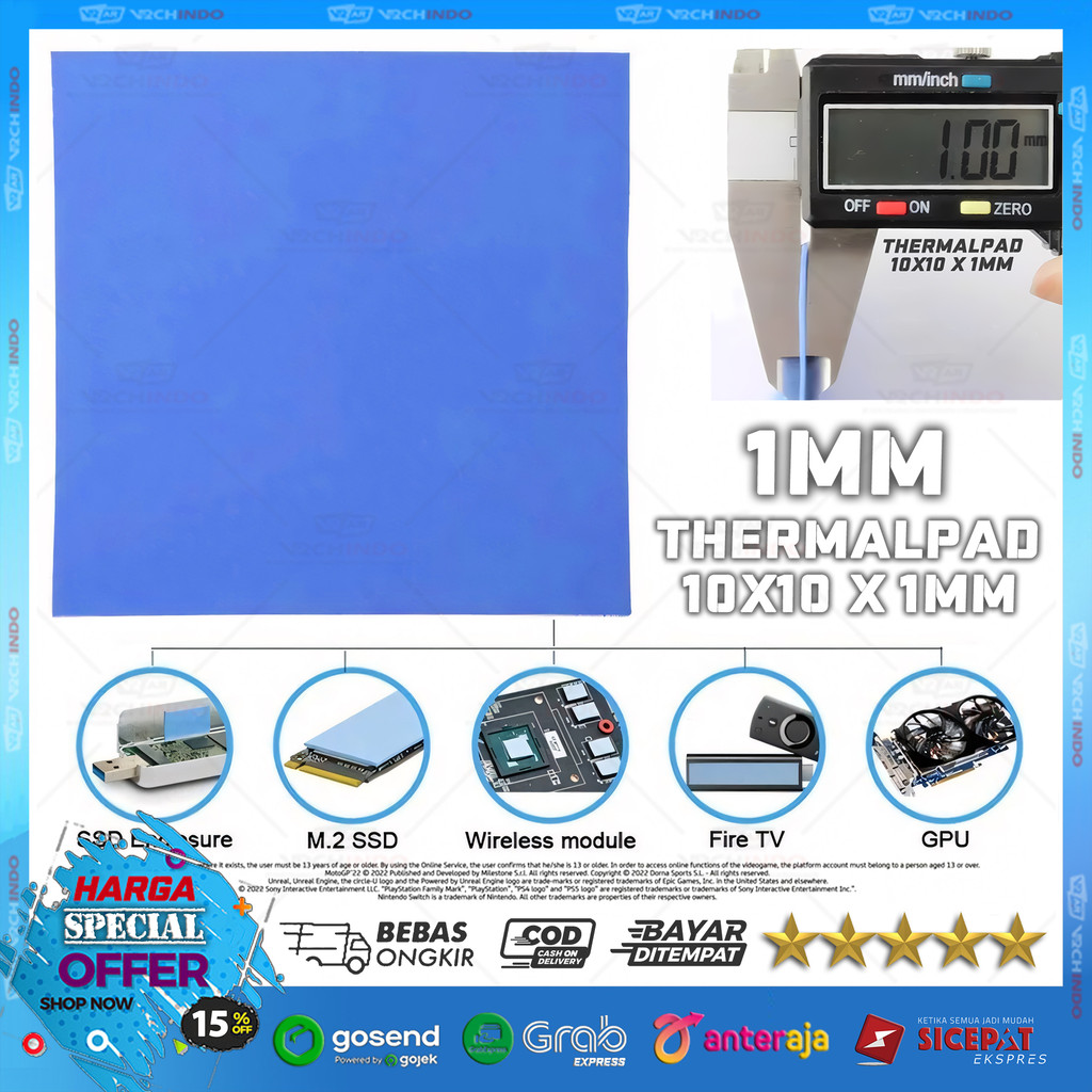 1mm Silicone Paste Thermalpad – 10x10cm Thermal Pad HP Electronic ...