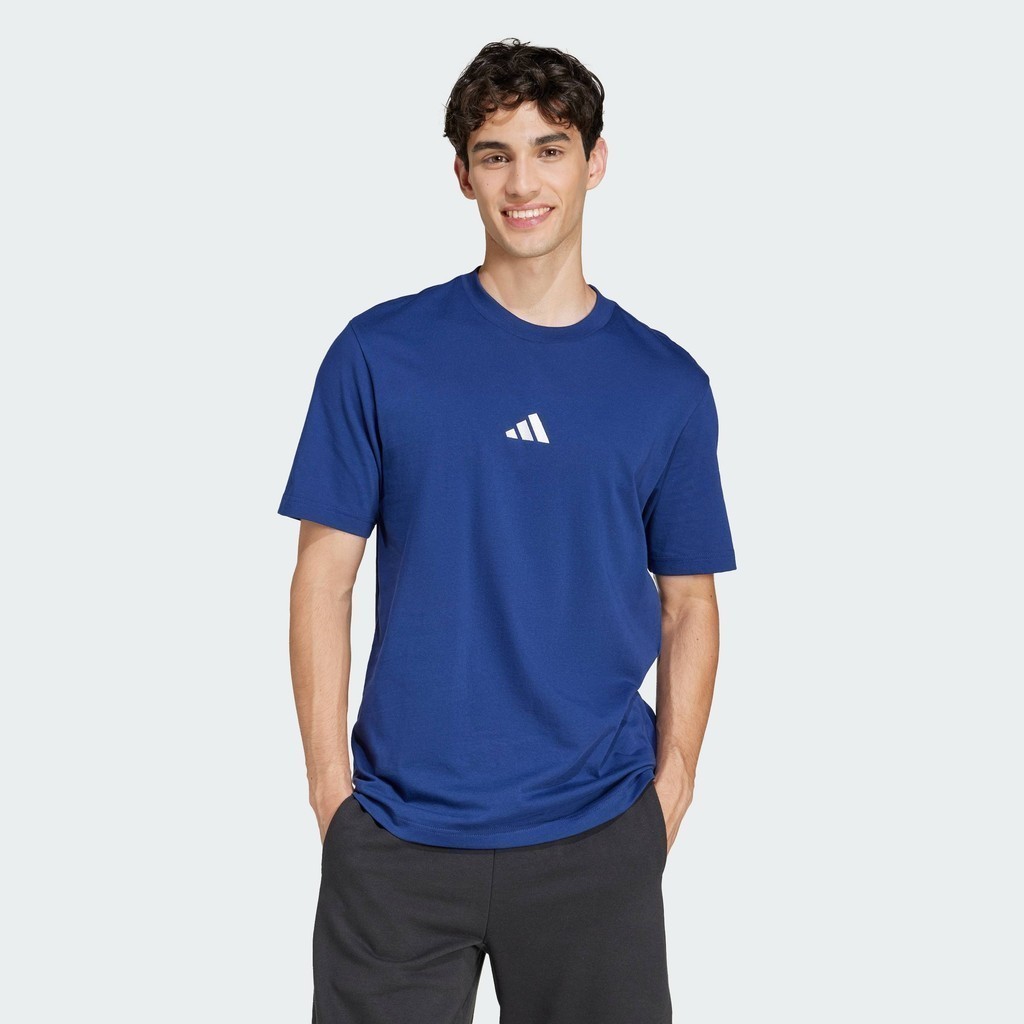 adidas Lifestyle Essentials Small Logo Single Jersey Tee Men Blue ...