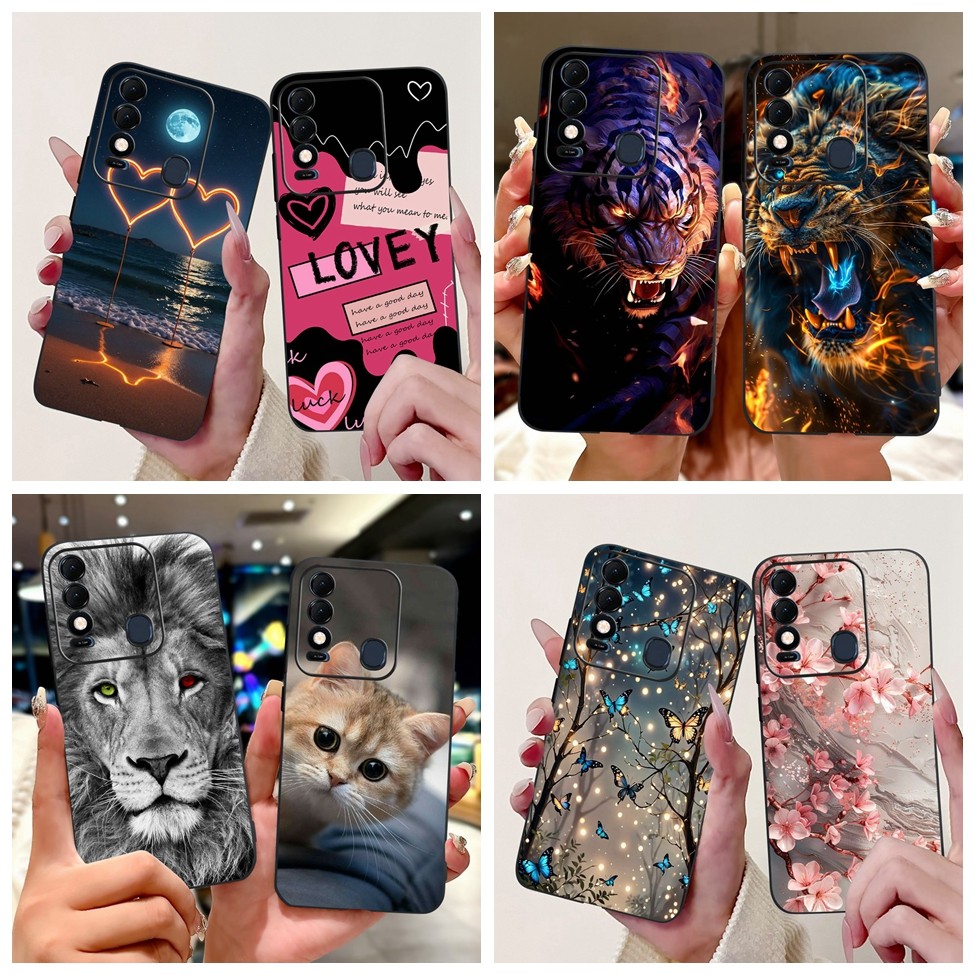 Tecno KG6 KG6k ฝาหลัง Tecno Spark 8 กรณีผีเสื้อหรูหรารักแฟชั่นดอกไม้ ...