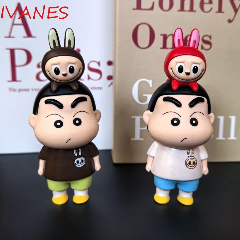 IVANES Labubu Crayon Shin-Chan รูป,ตกแต่งโต๊ะรูปปั้น Crayon Shin-Chan ...