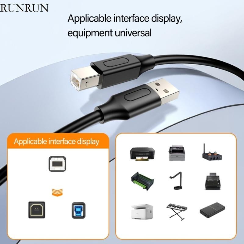 RUN USB 2 0 ถึง Type B เครื่องพิมพ์สายเคเบิลสแกนเนอร์สายไฟสําหรับ ...