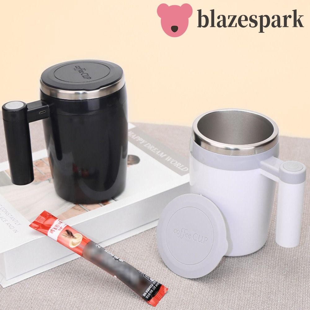 BLAZESPARK แก้วกวนด้วยตนเอง, 380ML สแตนเลสอัตโนมัติกวนแก้วกาแฟ, ครัวเรือน USB ชาร์จแม่เหล็กลื่น ...