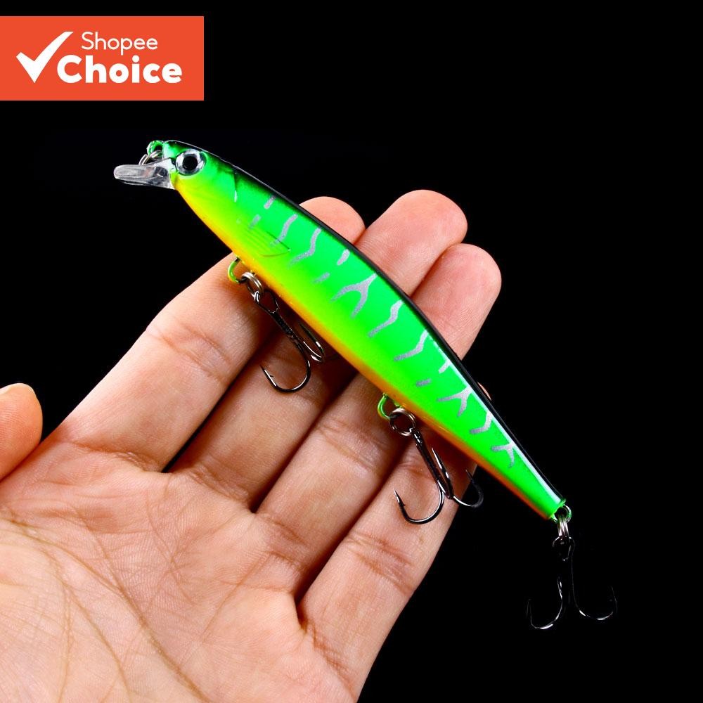HENGJIA 1pcs 3d Eyes Hard Crankbait 11 ซม./13g เลเซอร์ Minnow Fishing Lure Treble hook ประดิษฐ์ ...