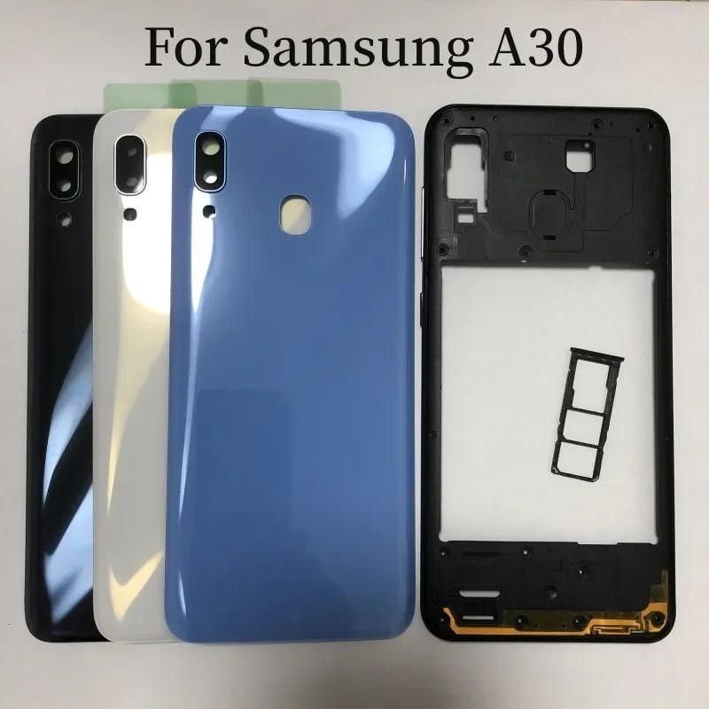 สําหรับ Samsung Galaxy A30 2019 A305 A305F กรอบกลาง Bezel + แบตเตอรี่ฝา ...
