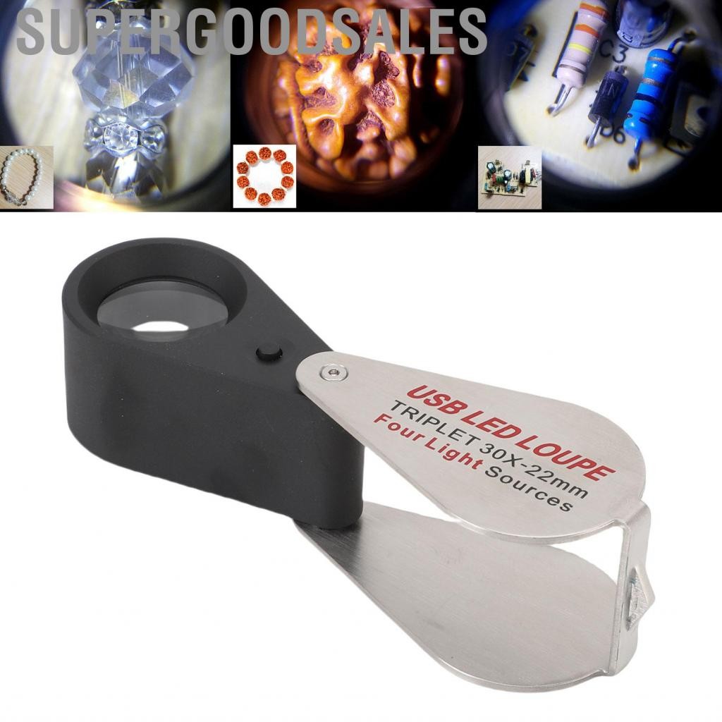 Jewelers Loop Jewelers Loupe 20X Rechargeable Magnifier With 12 LED&UV ...