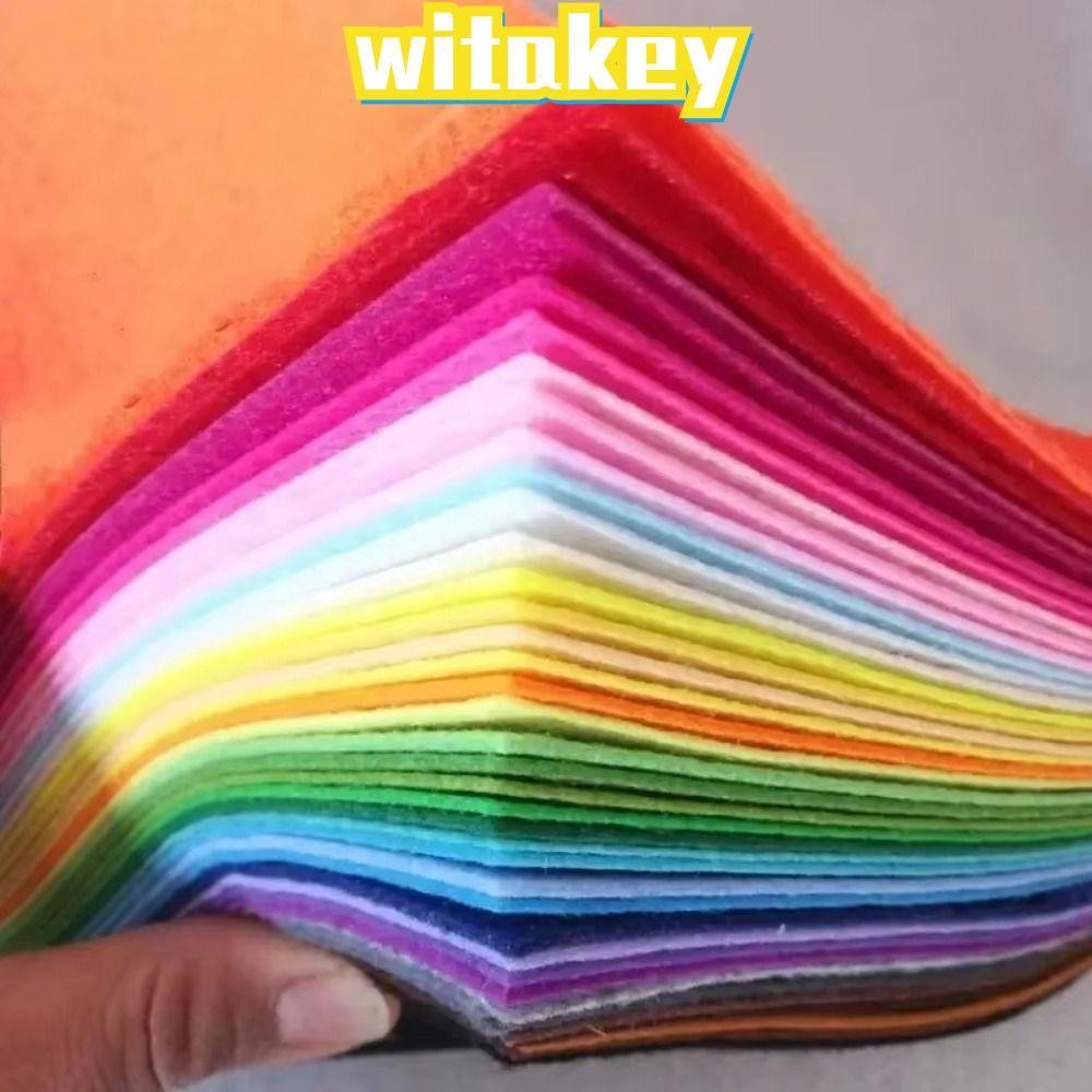 WITAKEY 40 ชิ้นผ้าสักหลาดแผ่น,สี่เหลี่ยม 1 มม.ผ้าไม่ทอหนา,คุณภาพสูงทนทานสีสันหัตถกรรมเย็บปักถัก ...
