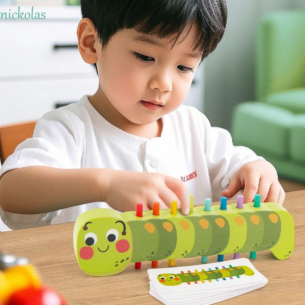 NICKOLAS ปริศนาไม้, Early Education Fine Motor Skills Caterpillar เกม ...