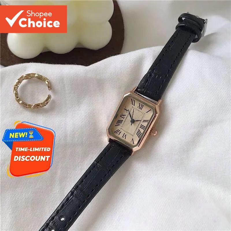Chic Luxe Square Roman Watch - การออกแบบข้อมือ Petite พร้อมหนัง ...