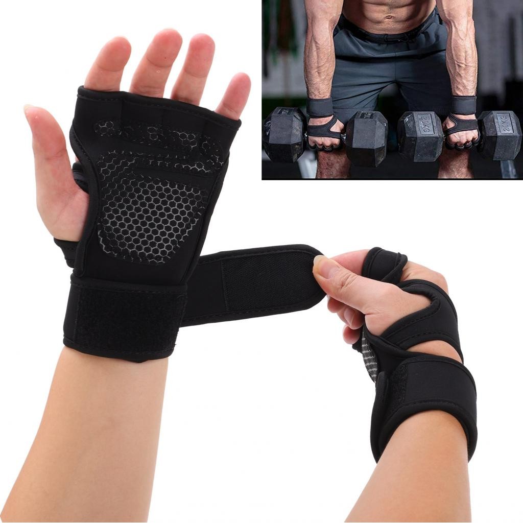 Gym Hand Hand Palm Protection Gloves 1 คู่การสร้างร่างกาย | Shopee Thailand