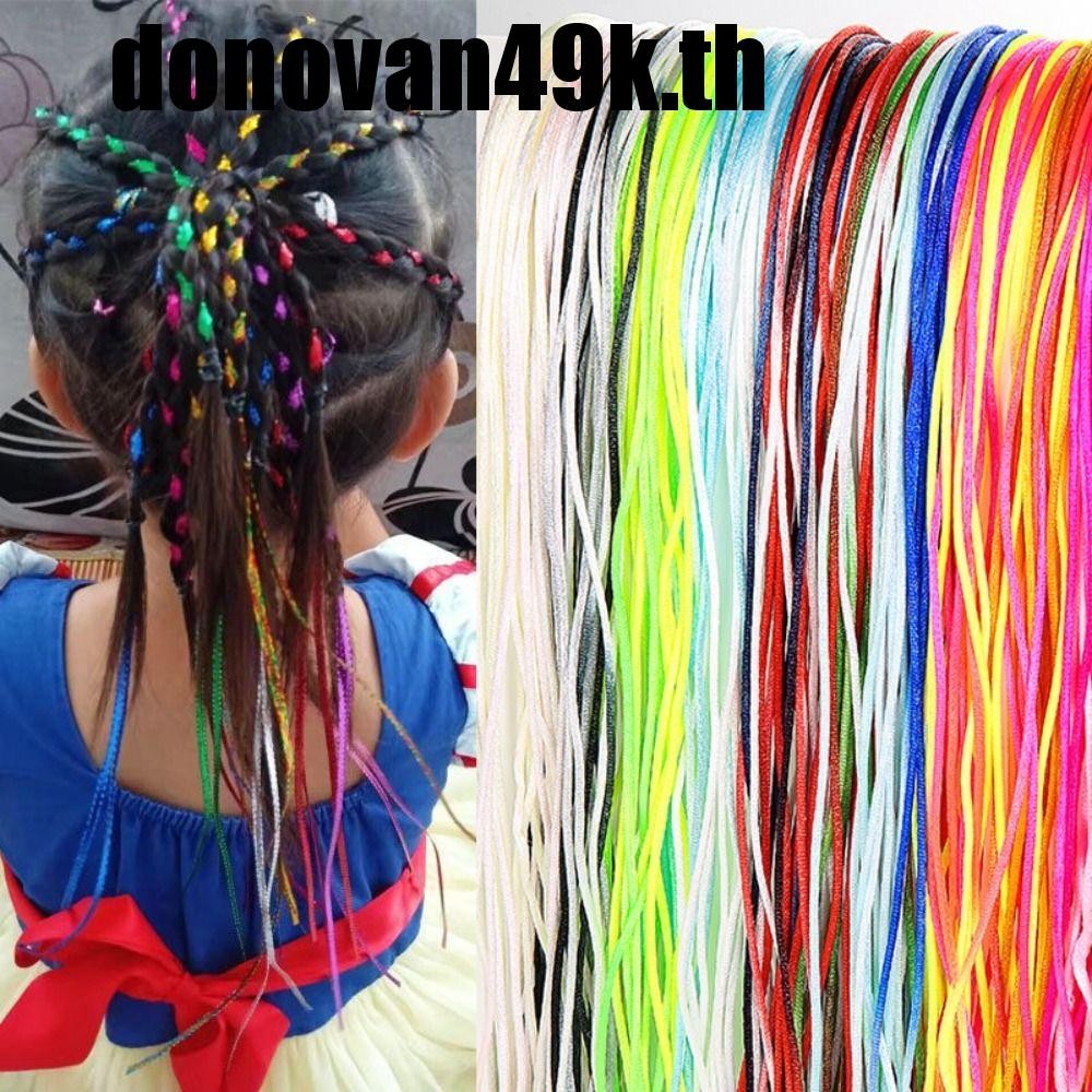 DODONVAN49K 10PCS เชือกถักผม,ผสมสีสันยาว Braiding Hair Strings, 1M DIY ...