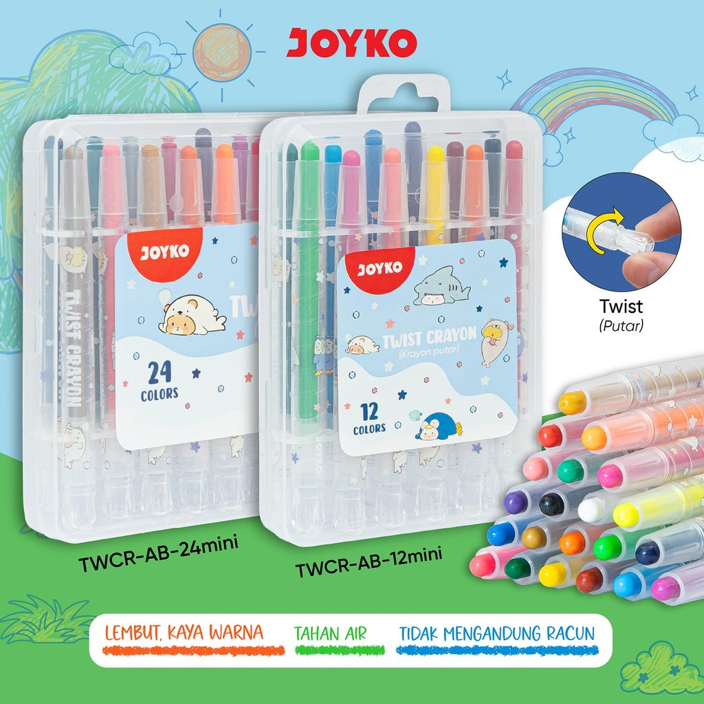 JOYKO Mini Twist Crayon TWCR-AB Twist Crayon | Shopee Thailand