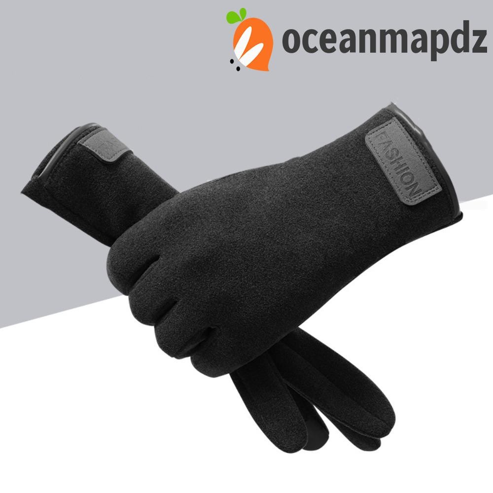 OCEANMAPDZ ถุงมือเต็มนิ้ว, ถุงมือขนแกะบางกันลมที่อบอุ่น, ของขวัญหน้าจอสัมผัสแบบนุ่มถุงมือปั่น ...