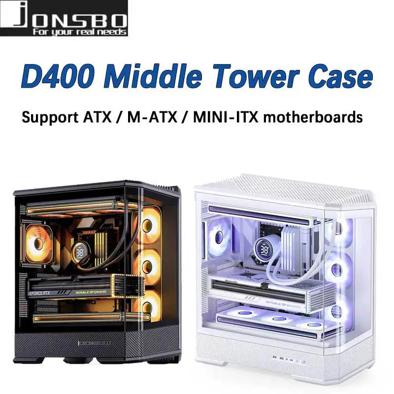 CASE JONSBO D400 ATX 4FAN (Black , White) | Shopee Thailand