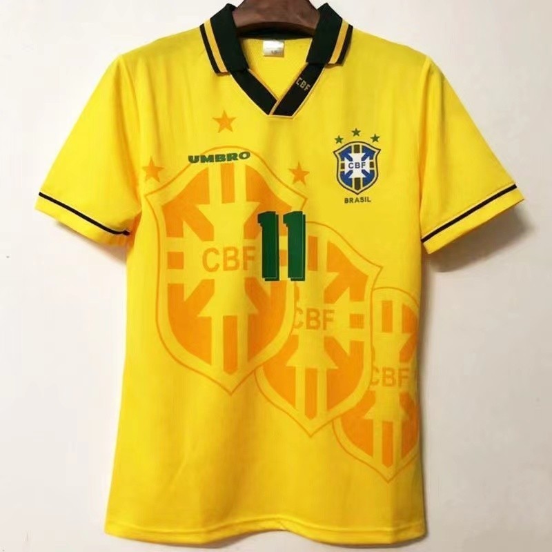 S-4XL1994 Retro Edition 93/94 Brazil Home Football Jersey Kit เสื้อ ...