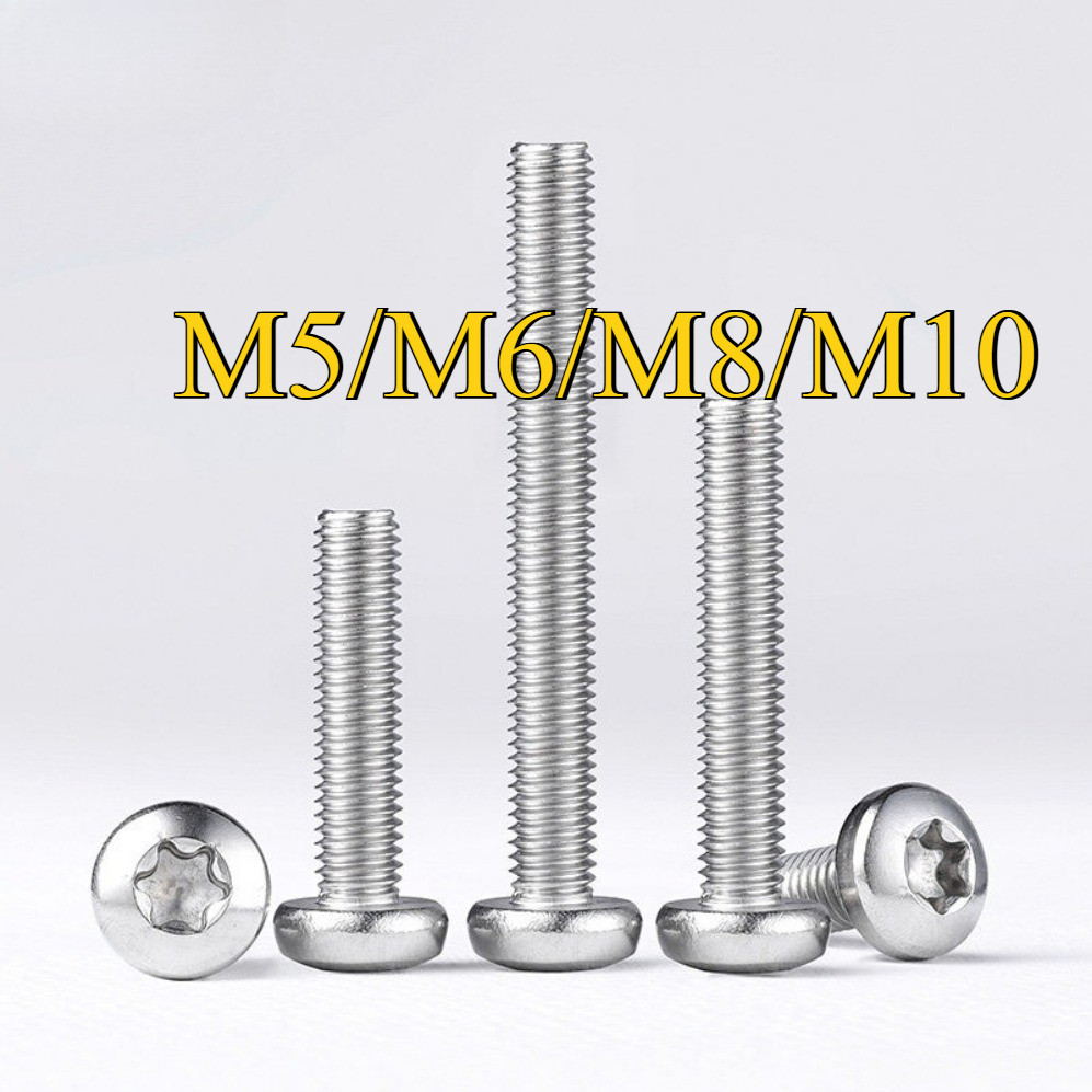 น็อต สกรู หัวจมกลม ดาว ท็อกซ์ แกนเดือย สแตนเลส 304 เกลียวมิล / Button Head Pin-Torx M5/M6/M8/M10 ...