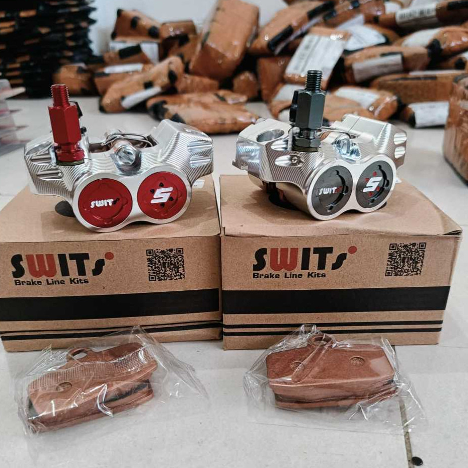ใหม่ CALIPER SWITS FORMULA 4 PISTON COIN ซ้ายอลูมิเนียมเต็ม CNC ...