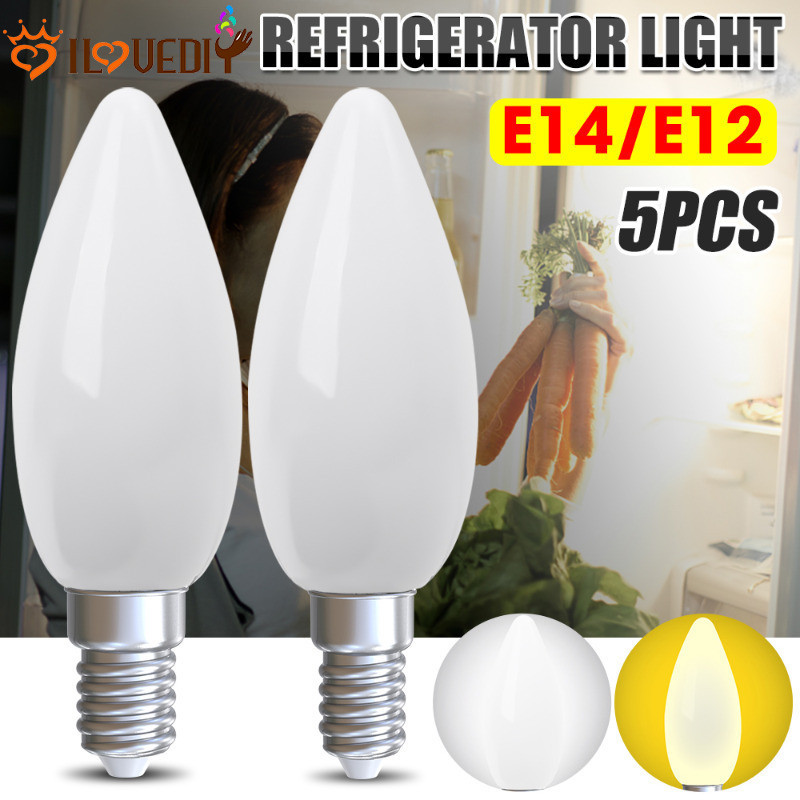 [เอชจีบี] หลอดไฟวอร์มไวท์ 360° มุมคาน, หลอดไฟ LED E14/E12 ซ็อกเก็ต 220V 1W ประหยัดพลังงาน, ตัว ...