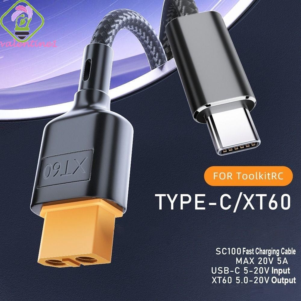 VALENTINE XT60 To Type-C Fast สายชาร์จ,สายอะแดปเตอร์ 100W XT60 ถึง Type-C อะแดปเตอร์,ทนทาน 20V ...