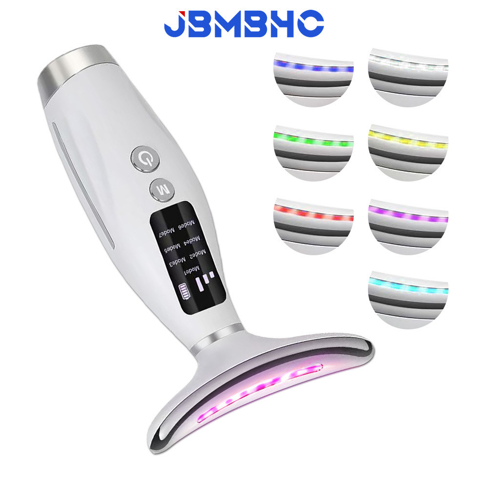 7 สีเครื่องนวดคอ EMS Microcurrent Skin Rejuvenation Beauty อุปกรณ์ 45 ...