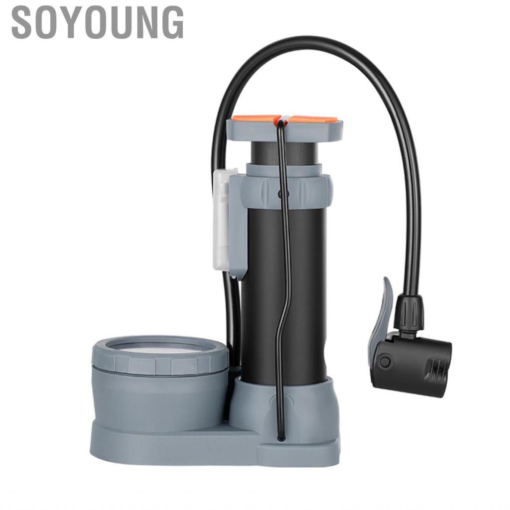 Soyoung Soyoung-th Bike Pump 120psi ความดันสูงอากาศพกพายาง MTB ยางรถสายไฟที่มีมาตรวัดพอดีกับ ...