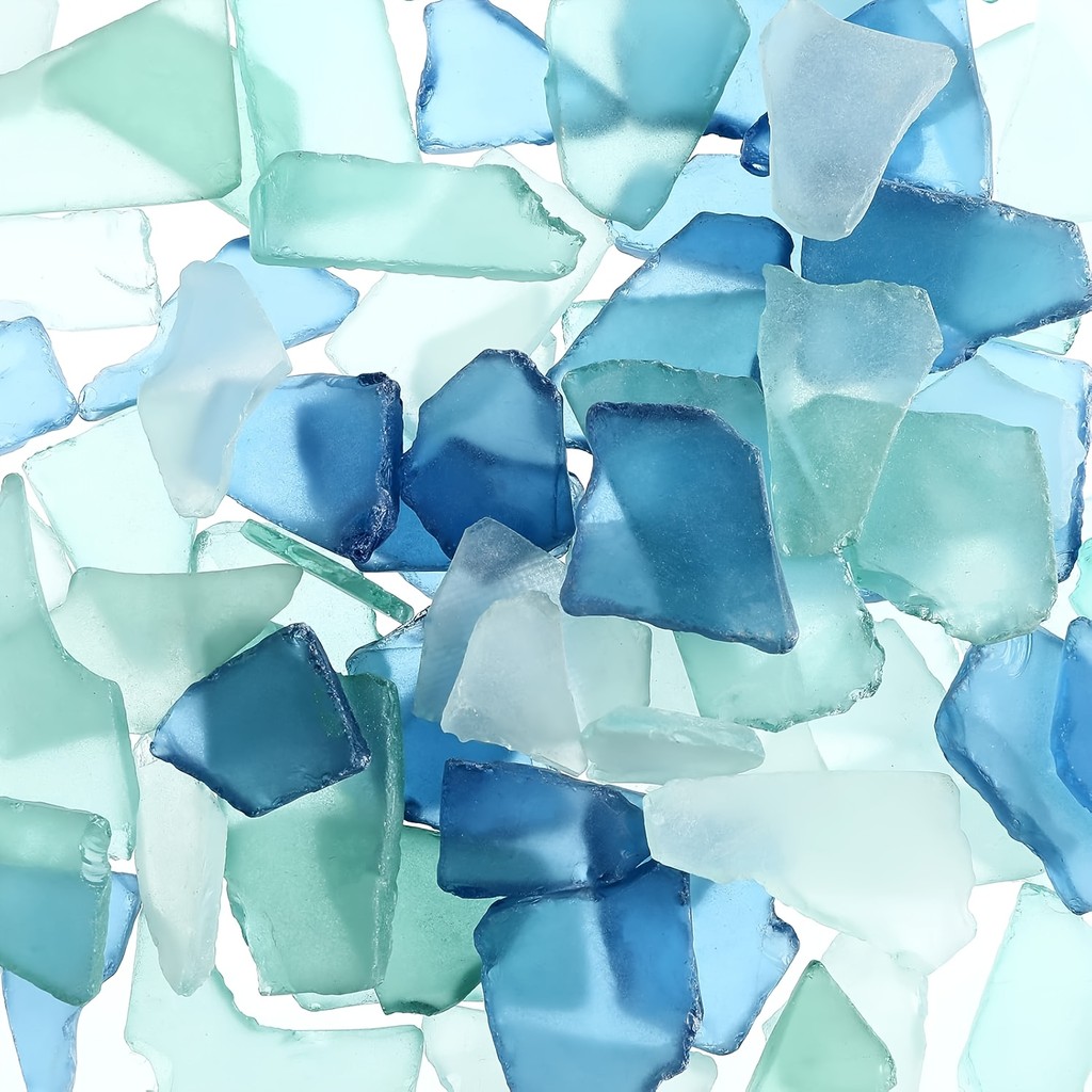 Sea Glass ชิ้นบดแบน Frosted พิเศษสําหรับแจกัน Filler Beach งานแต่งงาน ...