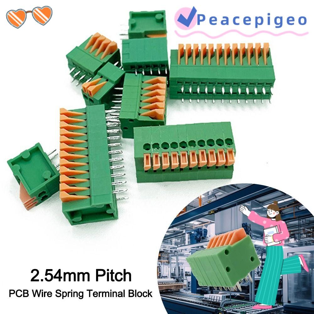 PEACEPIGEO บล็อกเทอร์มินัลไร้สกรูสปริง Push-in, 2.54 มม.Pitch KF141R PCB Connector, PCB Wire ...