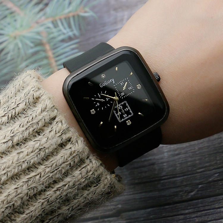 GOGOEY Square Imitation Six-Hand Quartz Tape Ladies Watch 4454 คลัง ...