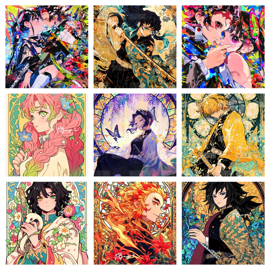 [KS] อะนิเมะการ์ตูน Demon Slayer 5d ภาพวาดเพชรเพชรเต็มห้องนั่งเล่น ...