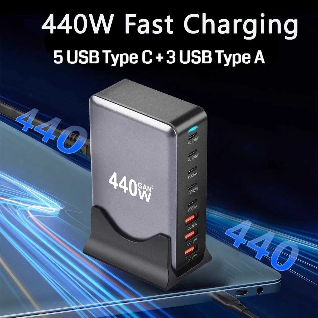 STONEGO Charger Station Fast Charging Multi Port USB Type C GaN3 440W ...