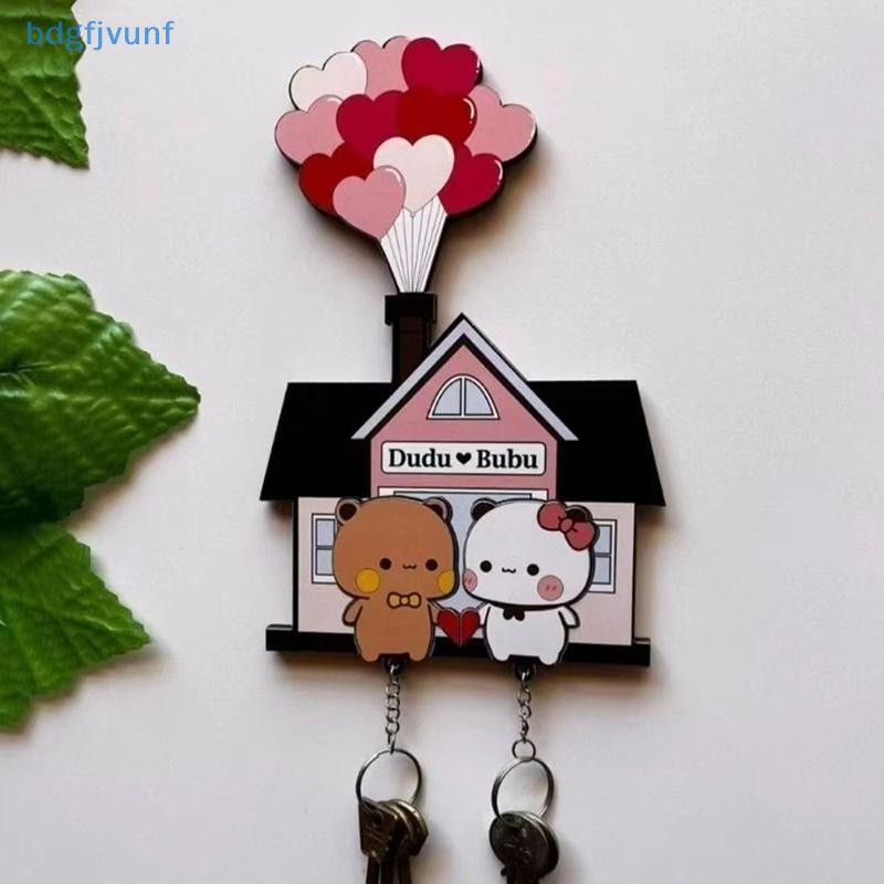 BDGF Wall Key ผู้ถือ Panda Bubu และ Dudu อะคริลิคพวงกุญแจแขวนการ์ตูน ...