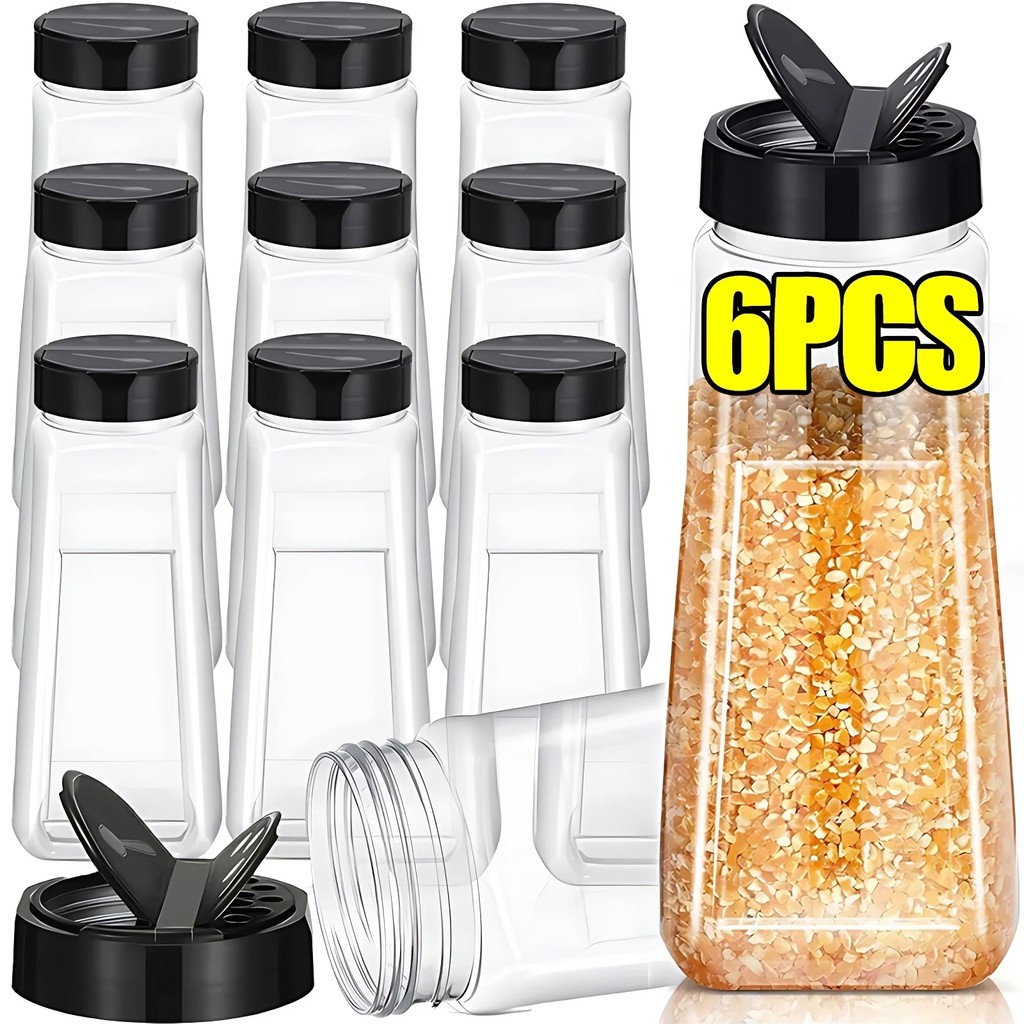 3/6 ชิ้นพลาสติกเกลือพริกไทยเครื่องเทศ Jars Crusher อุปกรณ์ครัว ...