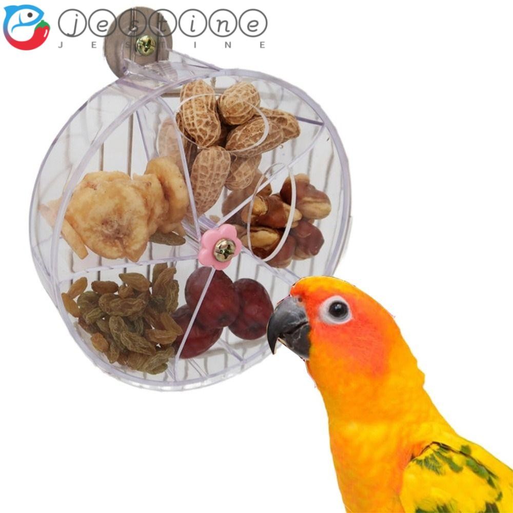 JESTINE หมุนของเล่นนกแก้ว, 5 ช่อง Interactive Birds Foraging ล้อ, ทนทาน ...