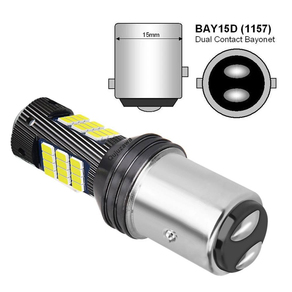 2PCS ใหม่ไฟหน้ารถ LED 1157 BAY15D 2016 42smd ไฟเบรค Auto ไฟตัดหมอก ...