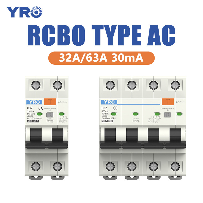 RCBO 1P+N 3P+N 6KA AC ประเภท Residual current Circuit Breaker Operator over current ป้องกันการ ...