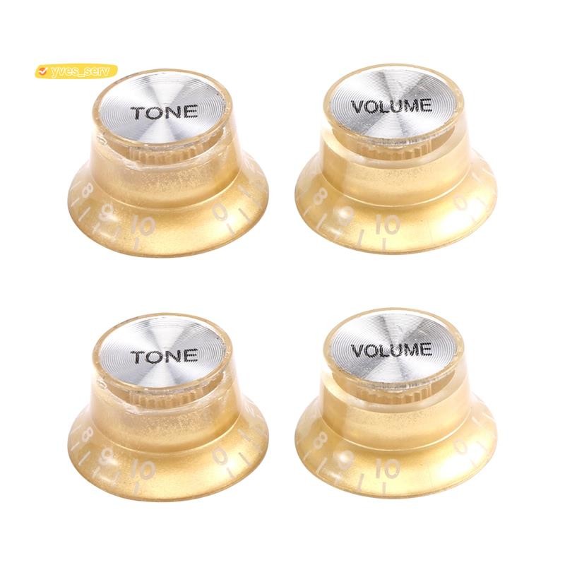 yves_service4 ชิ้นปุ่มควบคุมความเร็ว 2 โทน 2 ปริมาณสําหรับ LP กีตาร์ ...