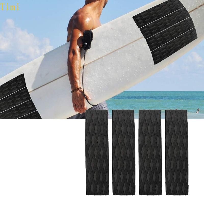Timi 4 ชิ้นโฟมกระดานโต้คลื่น Deck Traction Pad NonSlip และ Grip Mats ...