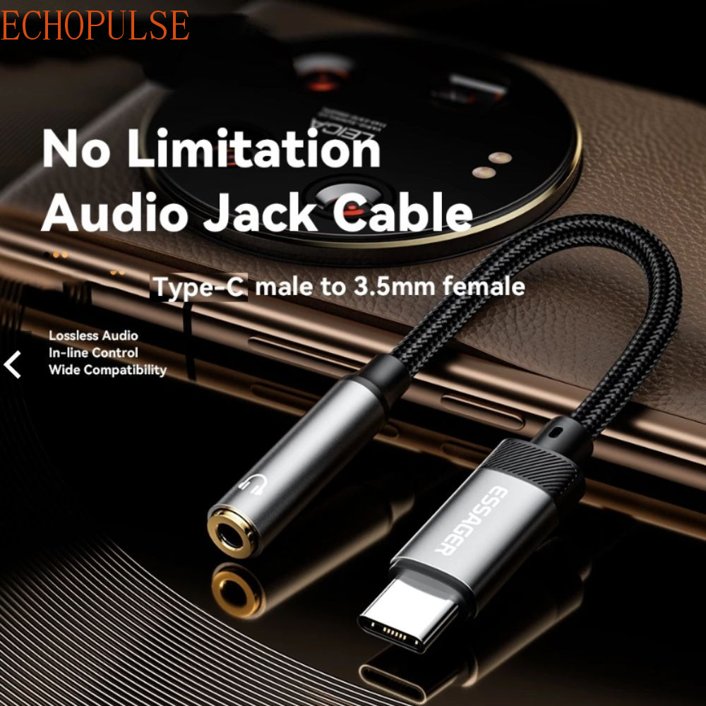 ECHOPULSE Type-C ถึง 3.5 มม., 3.5 แจ็คสายสัญญาณเสียงอะแดปเตอร์หูฟัง,แบบ ...