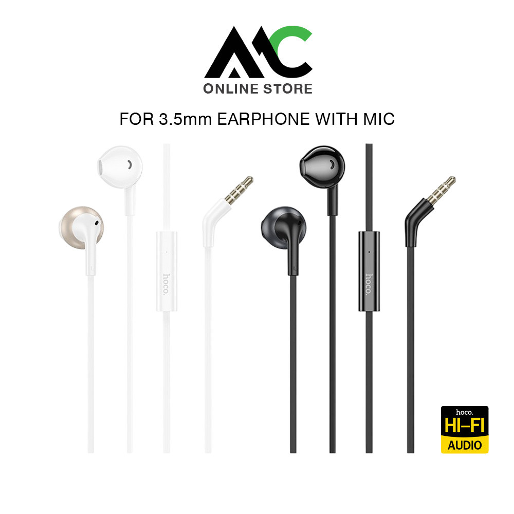 Hoco M115 หูฟังสเตอริโอ ไมโครโฟนในตัว Aux 3.5 คุยโทรศัพท์ ฟังเพลง Hi-Fi ...