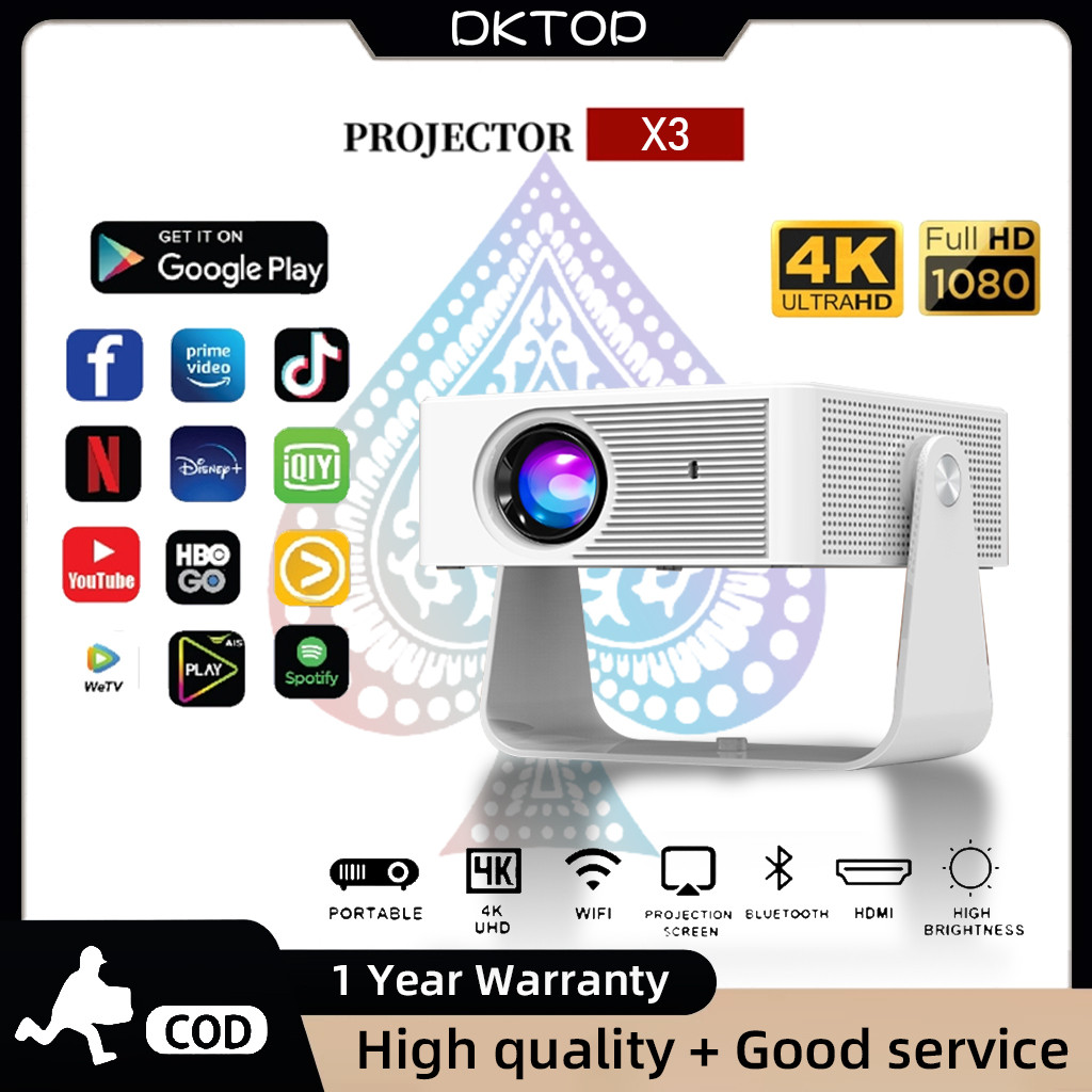 โปรเจคเตอร์ Mini X3 Android 11 Bluetooth Wifi 1080P เหมาะสําหรับ ...