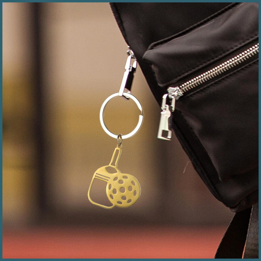 พายพวงกุญแจสแตนเลสพวงกุญแจ Pickleball เครื่องประดับ Pickleball Racket ...