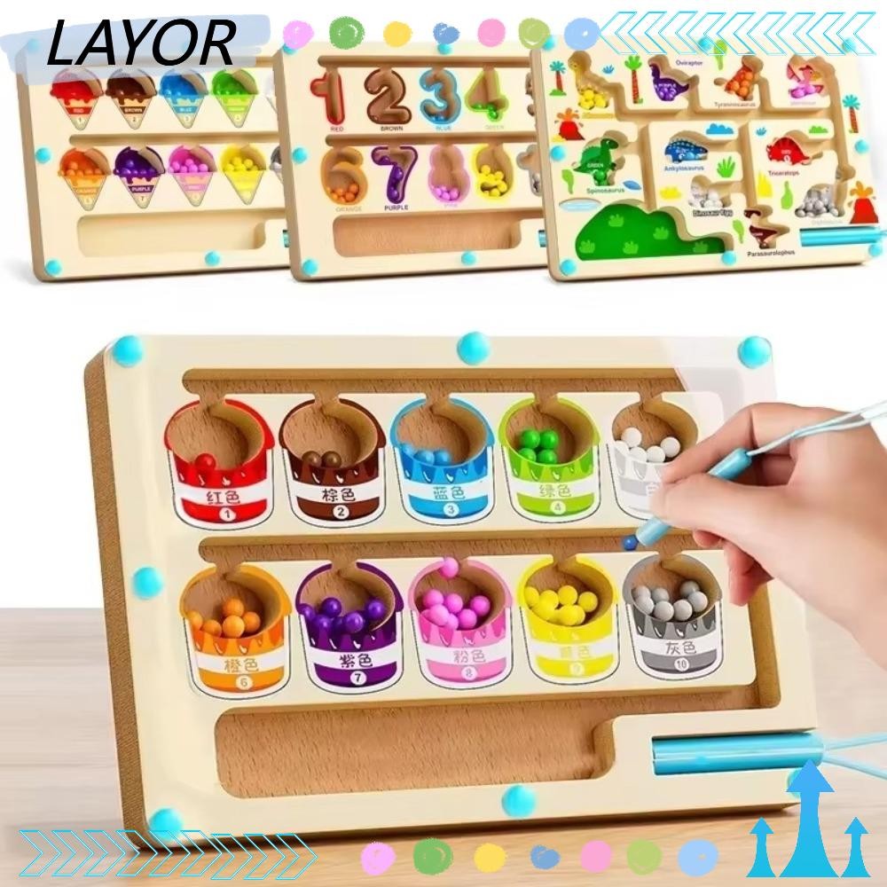 LAYOR Montessori เกมแม่เหล็ก, Fine Motor Skills Development Pen Moving ...