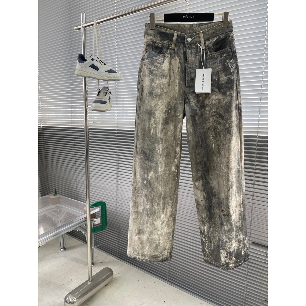 1:1 กางเกงยีนส์แฟชั่นหลวมสำหรับผู้ชายจาก Acne Studios | Shopee Thailand