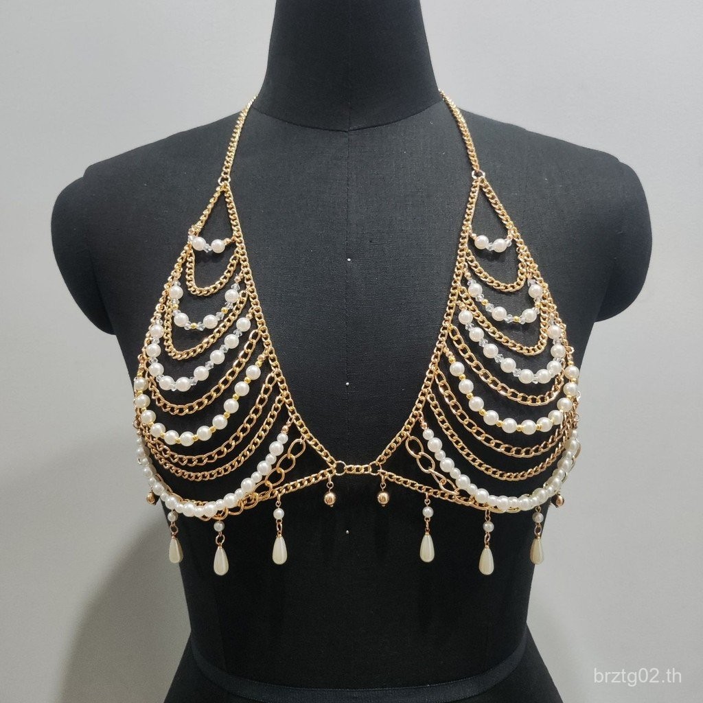 แฟชั่นเซ็กซี่พังก์ย้อนยุคหลายชั้นบิกินี่ชุดชั้นในโซ่ bodycha เซ็กซี่ ...